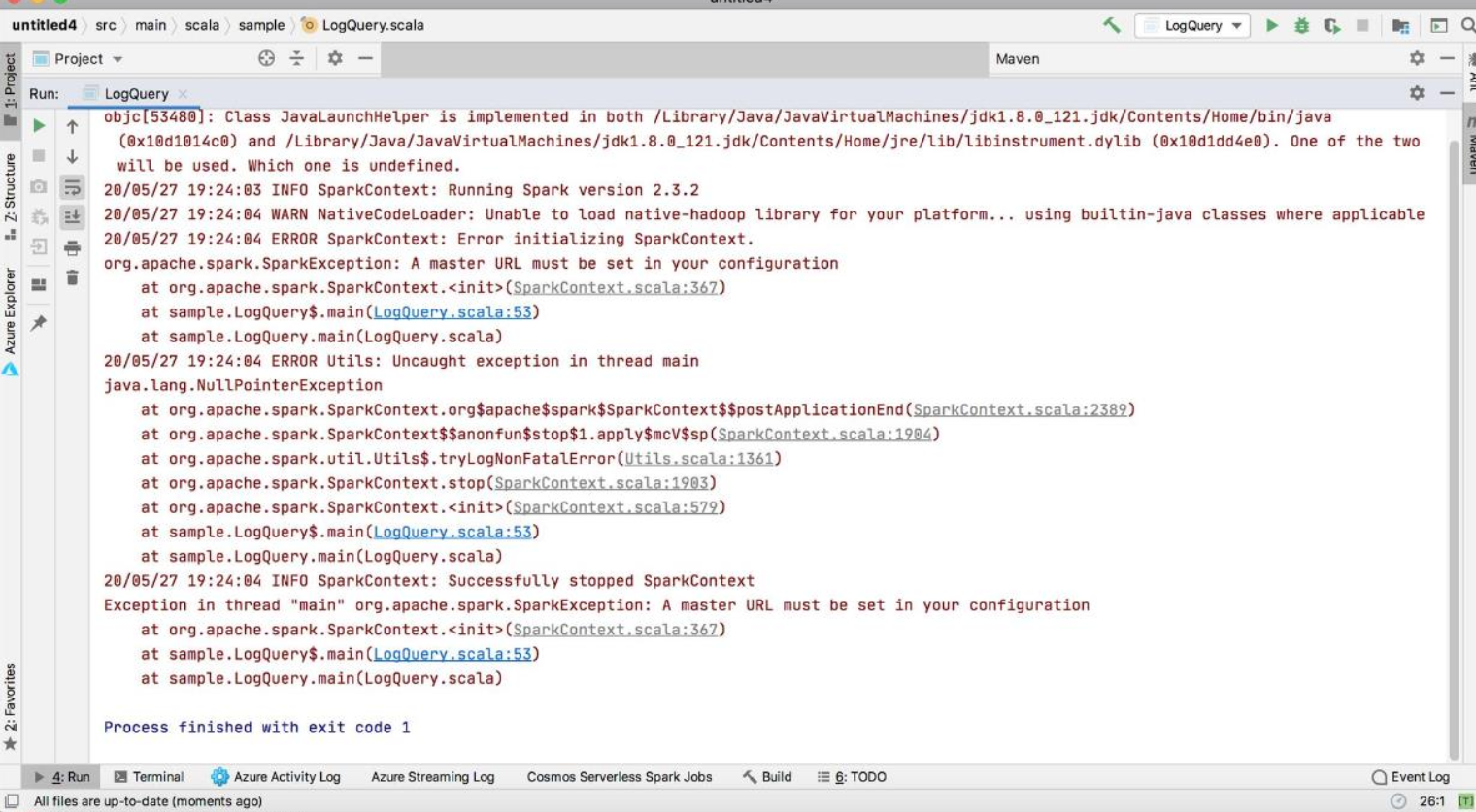 [IntelliJ][2020.1]When selecting any default Spark application type, "Run and Debug" in the ...
