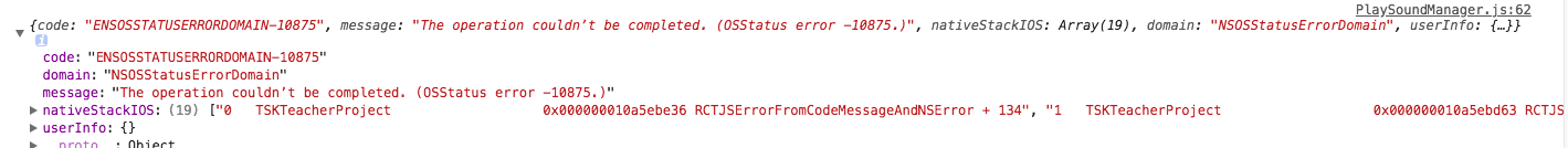 The operation couldn't be completed (OSStatus error -10875) · Issue #482 · zmxv/react-native ...