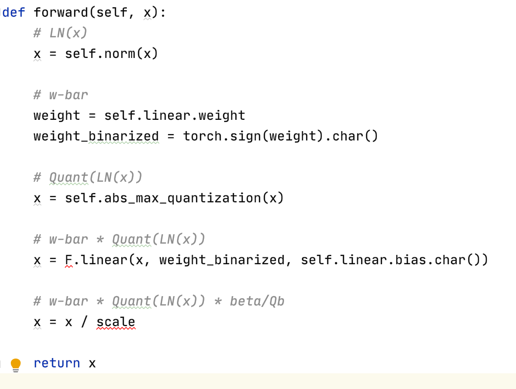 forward method in Class BitLinear · Issue #6 · kyegomez/BitNet · GitHub