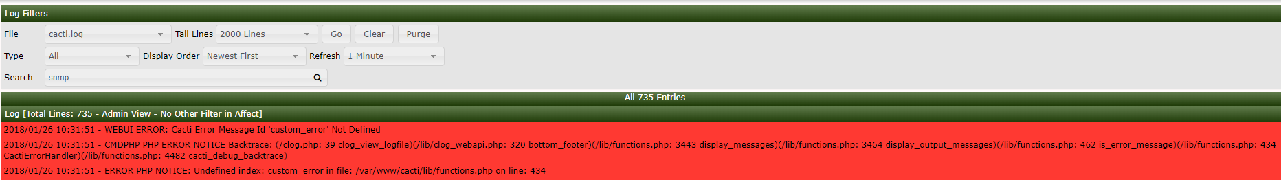 Regex Filters Not Working Properly · Issue 1268 · Cacticacti · Github 