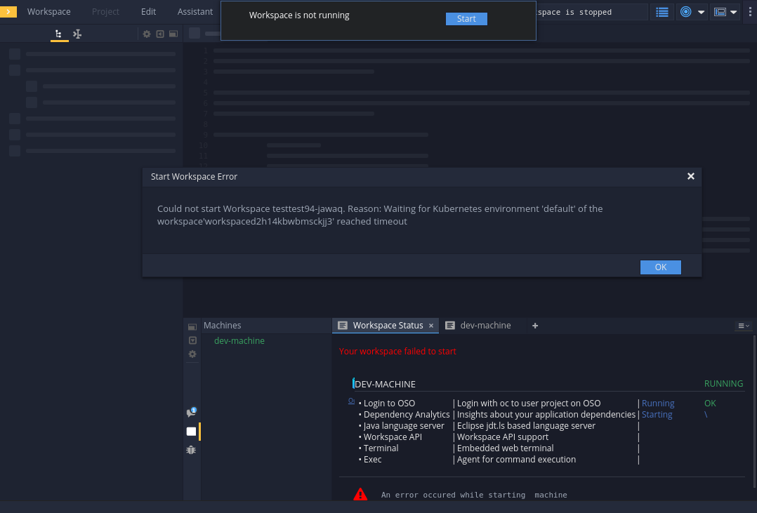Che workspace fails to start due to 'Unauthorized!' error · Issue #4622 ...