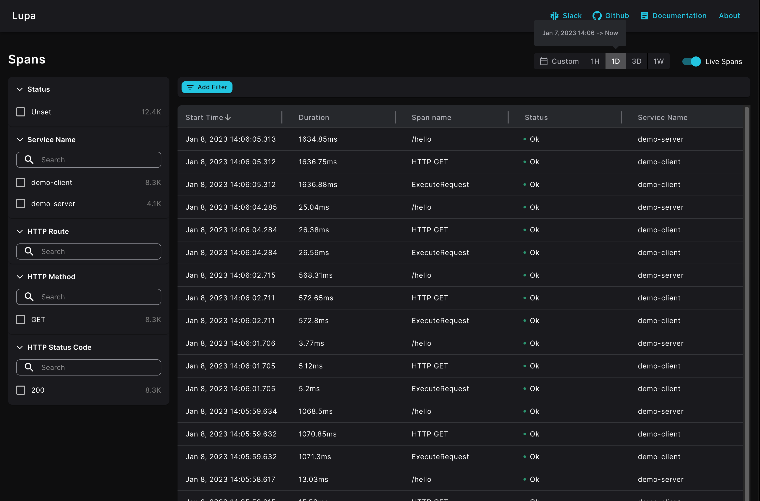 Show timeframe tooltip in Live Spans mode🐞 · Issue #939 · teletrace/teletrace · GitHub