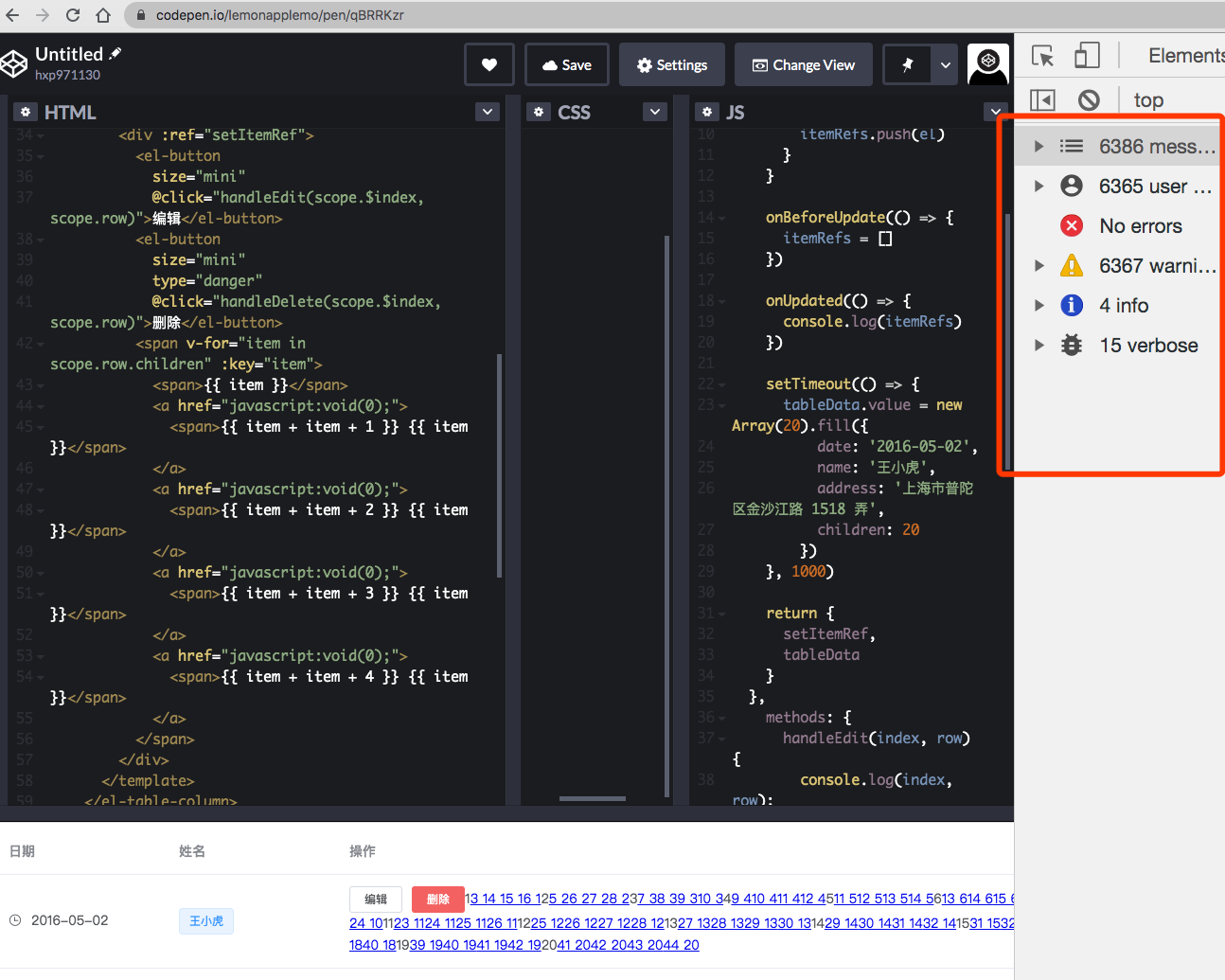 [Bug Report] When the table component is complex enough, a large number of warnings are raised ...
