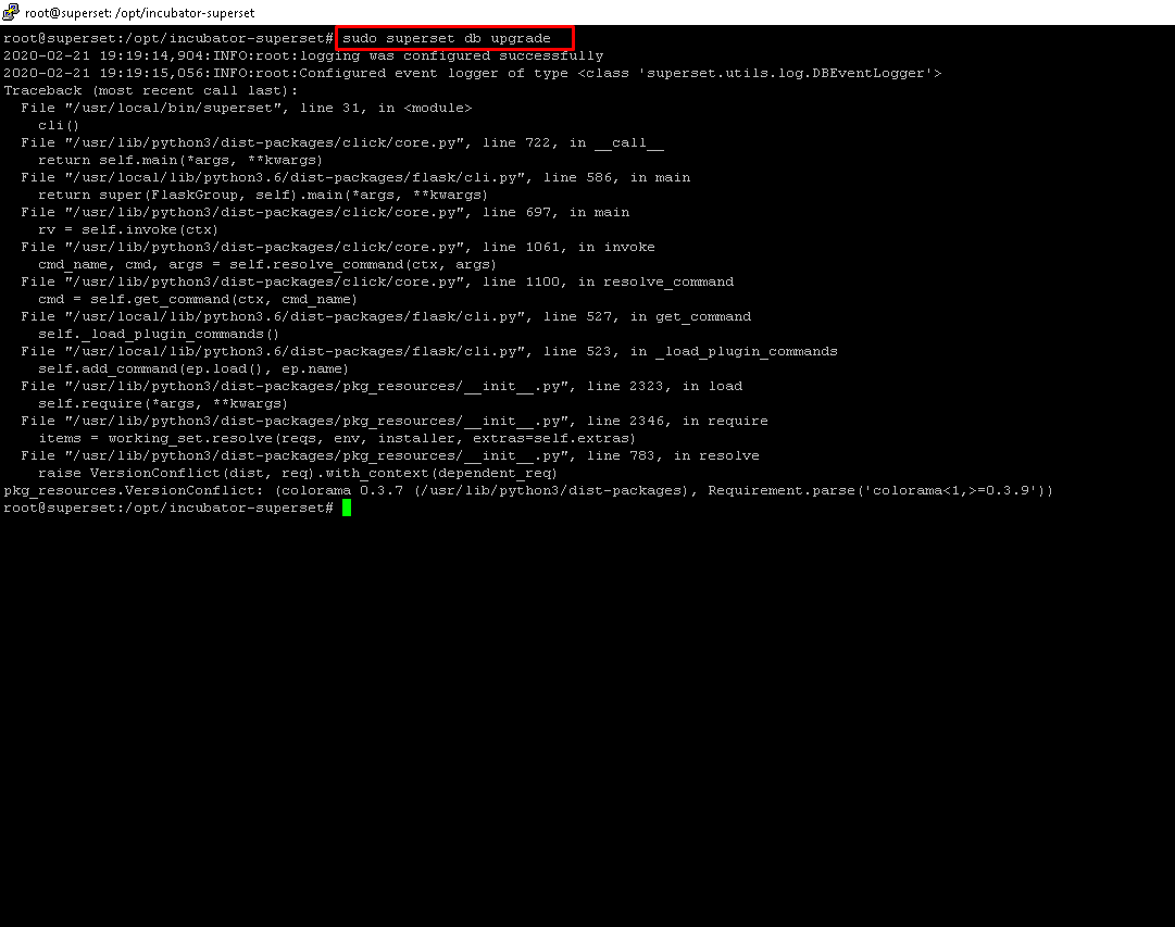 sudo superset db upgrade · Issue #9186 · apache/superset · GitHub
