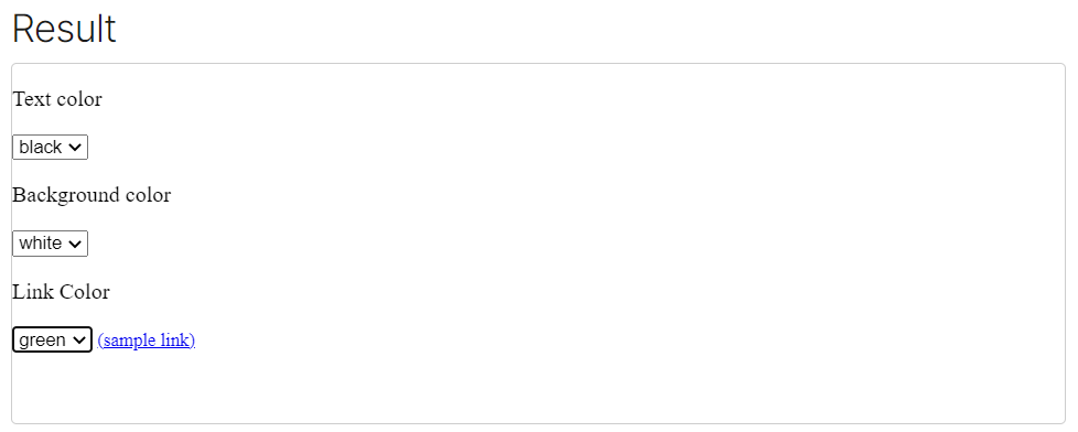 "Introduction to the DOM" Link color doesn't change in example if text ...