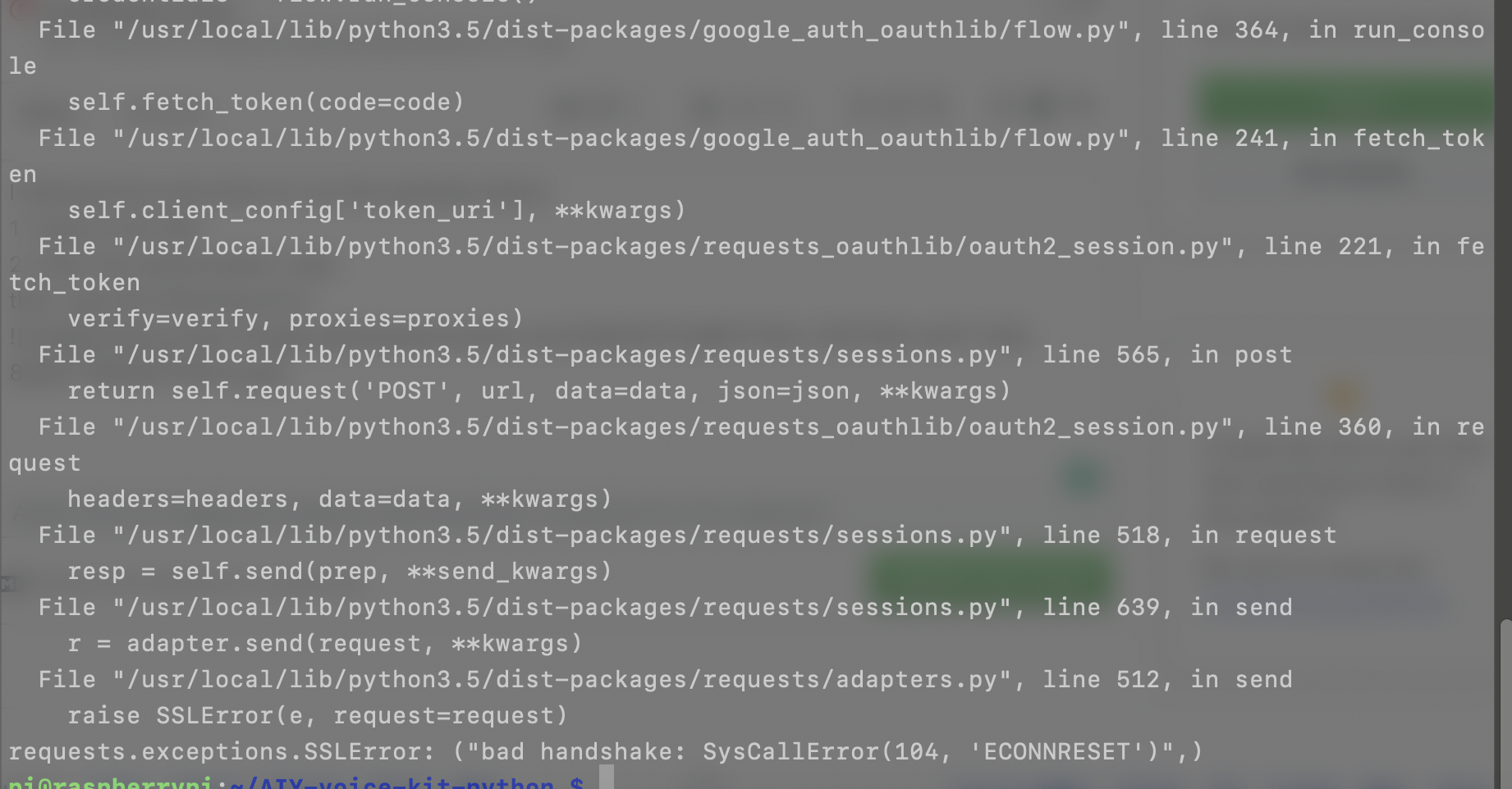 [Run assistant demo failed] OpenSSL.SSL.SysCallError · Issue #528 · google/aiyprojects-raspbian ...
