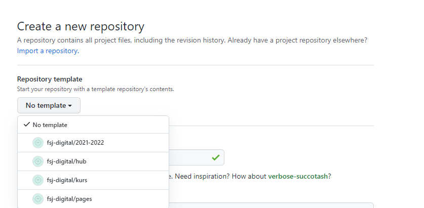 while creating a new Repository i am asked if i want to get / make a ...