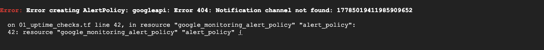 Error creating AlertPolicy · Issue #414 · GoogleCloudPlatform/cloud-ops-sandbox · GitHub