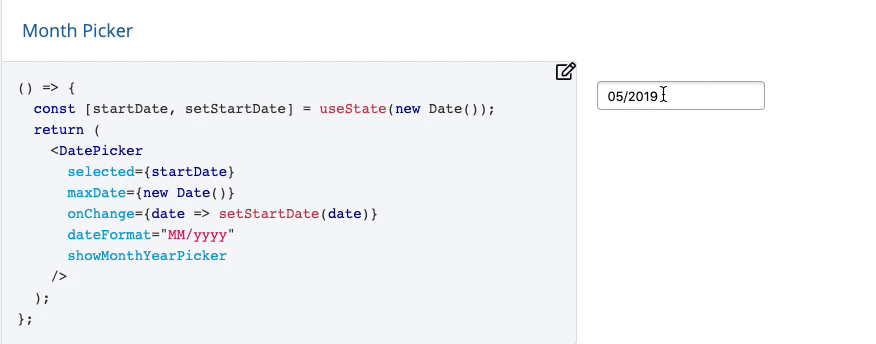 minDate & maxDate don't work with Month Picker · Issue #1685 · Hacker0x01/react-datepicker · GitHub