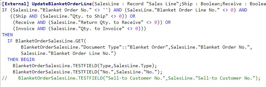 Codeunit 80 - UpdateBlanketOrderLine Change of functionality · Issue #5007 · microsoft ...