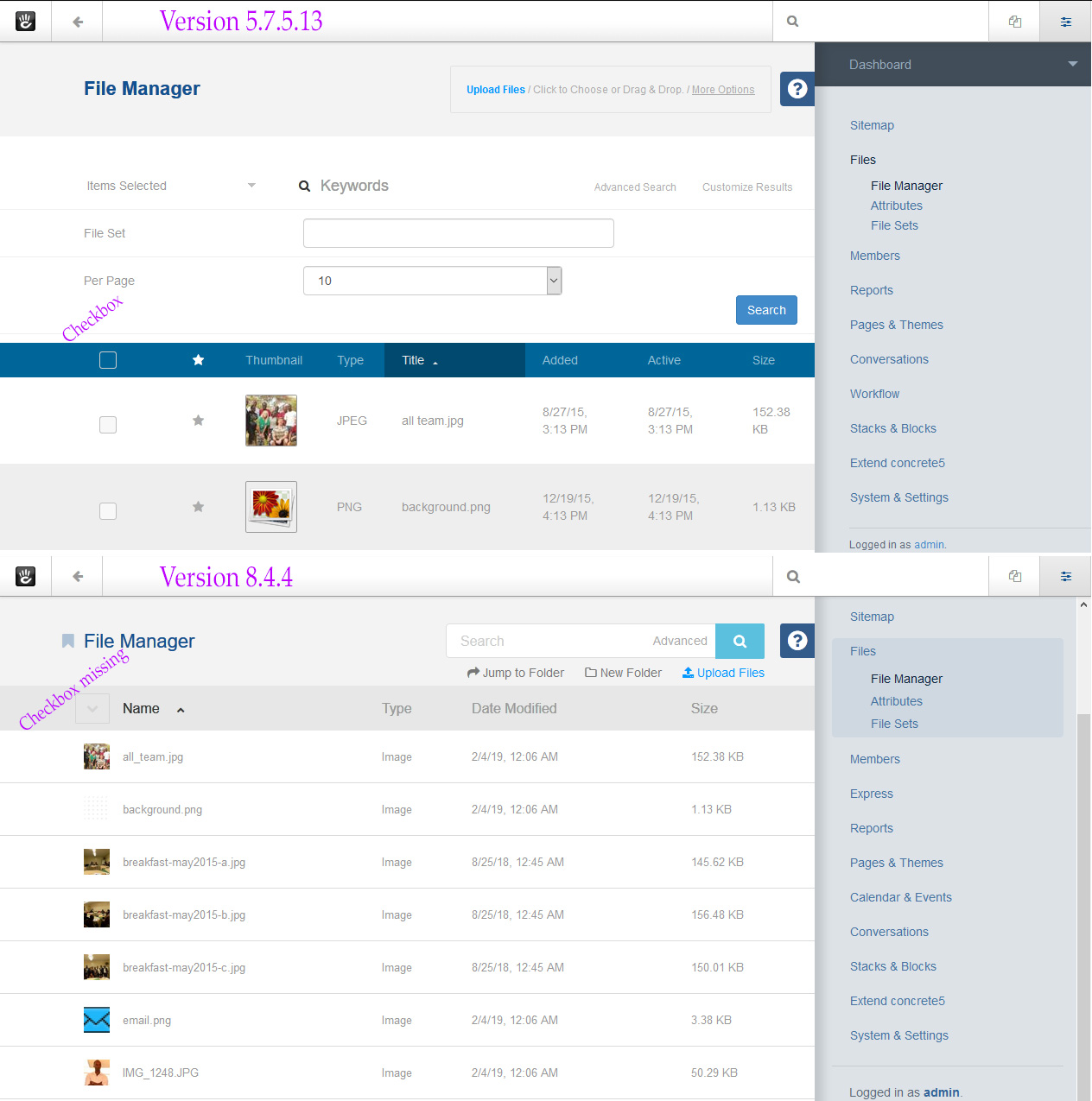V8 beta 2: file manager selection · Issue #4331 · concretecms/concretecms · GitHub