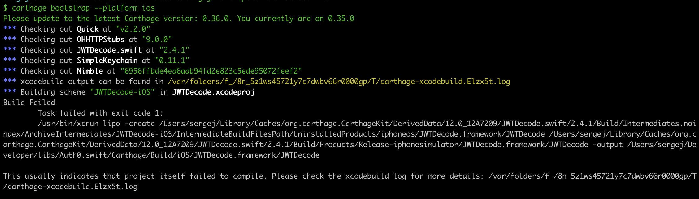 Auth0.swift does not compile with Xcode 12 on macOS 11 · Issue #397 · auth0/Auth0.swift · GitHub