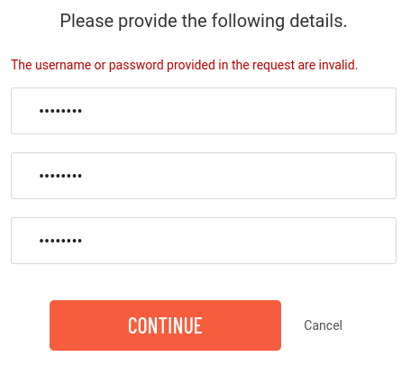 "The username or password provided in the request are invalid" on Password Change policy · Issue ...