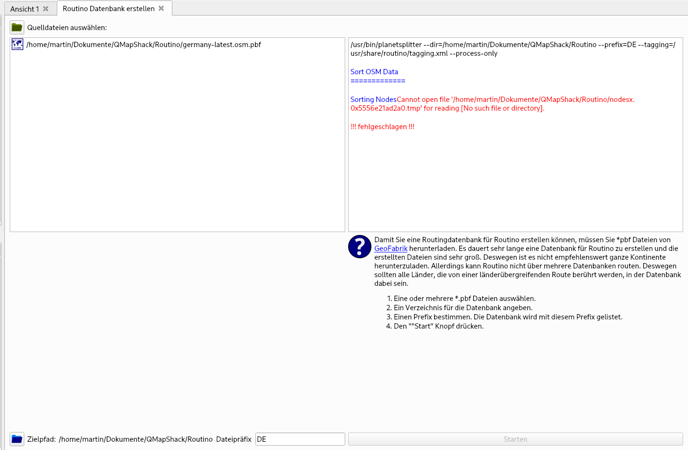 Unable to create routino database (planetsplitter: cannot open file) · Issue #244 · Maproom ...