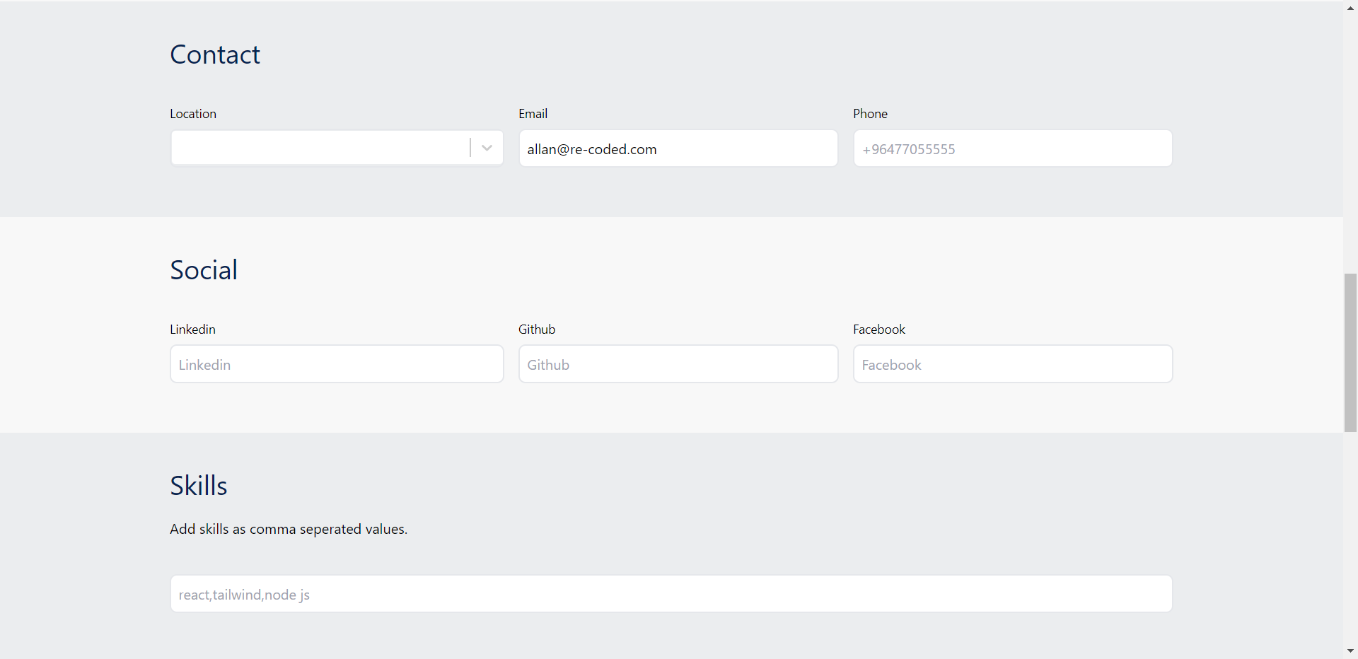 ContactAndSkillsEdit component for ProfileEdit page (Design) · Issue #50 · ReCoded-Org/-capstone ...