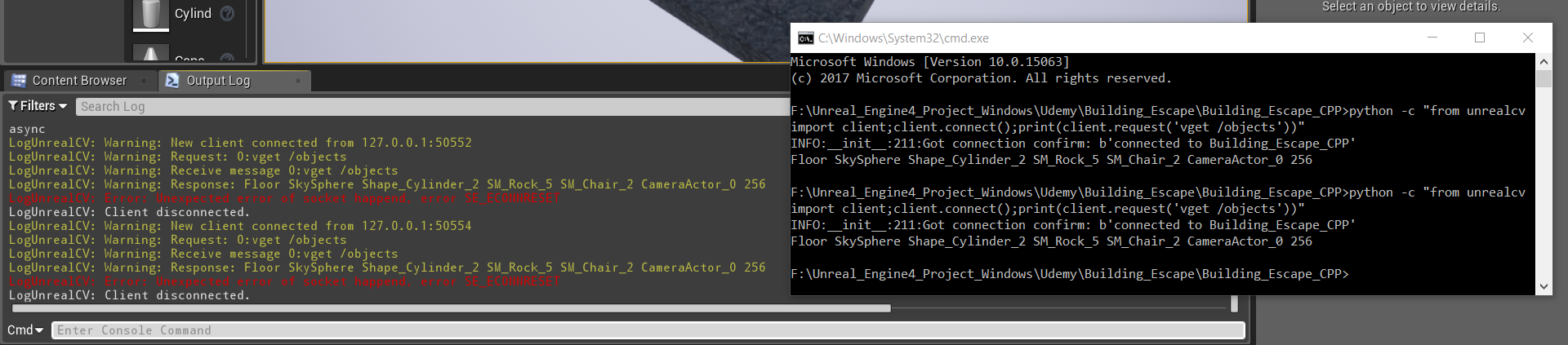 cannot connect UnrealCV with UE4 Editor · Issue #145 · unrealcv/unrealcv · GitHub
