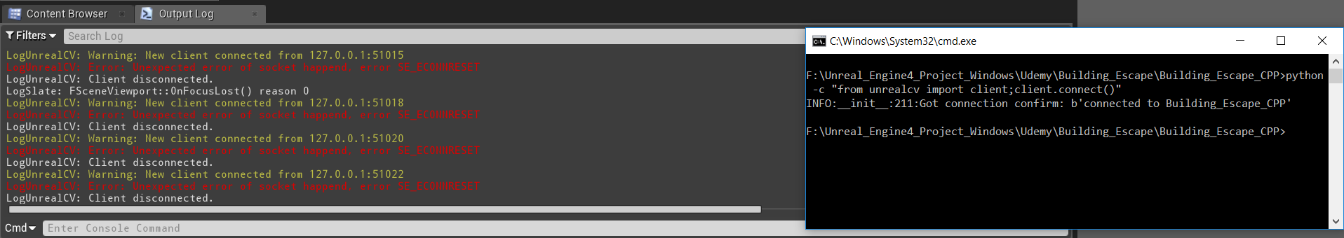 Cannot Connect Unrealcv With Ue4 Editor · Issue 145 · Unrealcvunrealcv · Github 7308