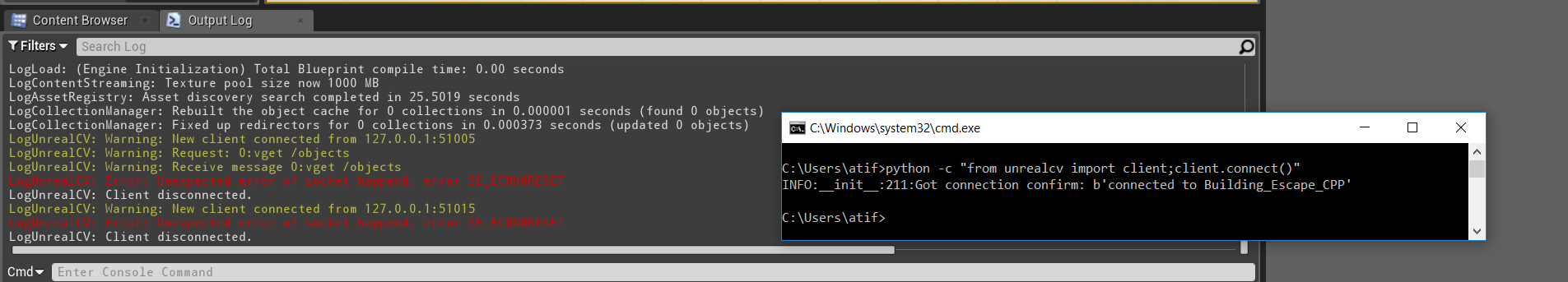 cannot connect UnrealCV with UE4 Editor · Issue #145 · unrealcv/unrealcv · GitHub