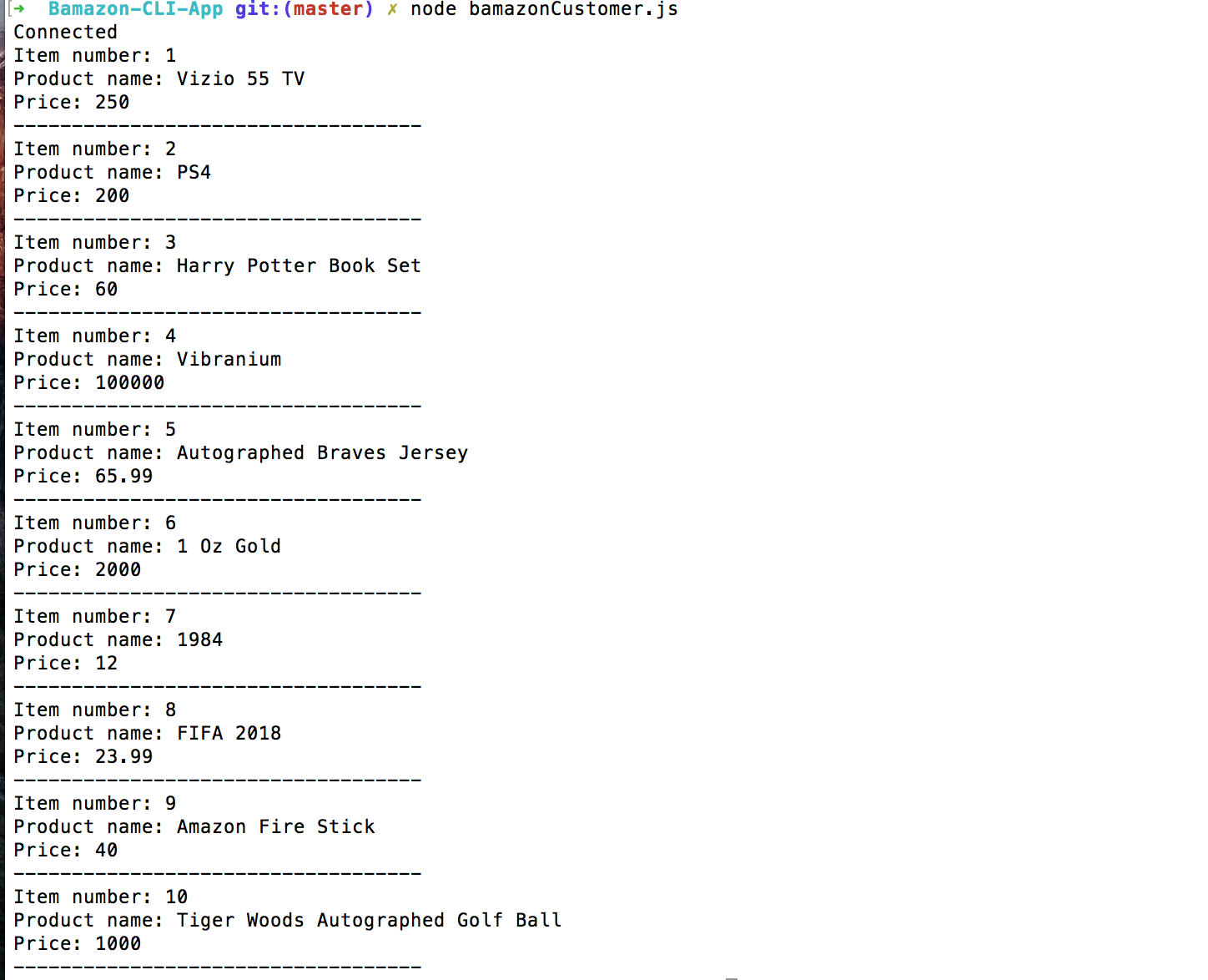 GitHub - jantmitch/Bamazon-CLI-App: Amazon-like storefront for buyers and sellers