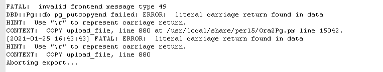 Export Blob From Oracle To Postgres Unsuccessful · Issue 1066 · Darold 1493