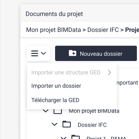 Importer une structure GED dans un espace mono-projet · Issue #294 · bimdata/platform · GitHub