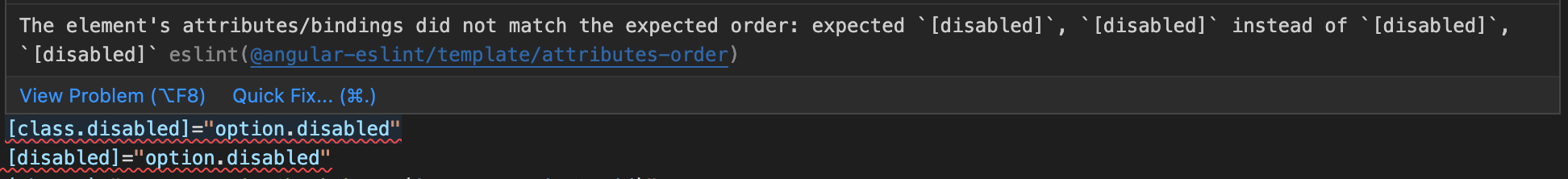 Angular Eslinttemplateattributes Order Fixer Is Broken · Issue 1197 · Angular Eslint