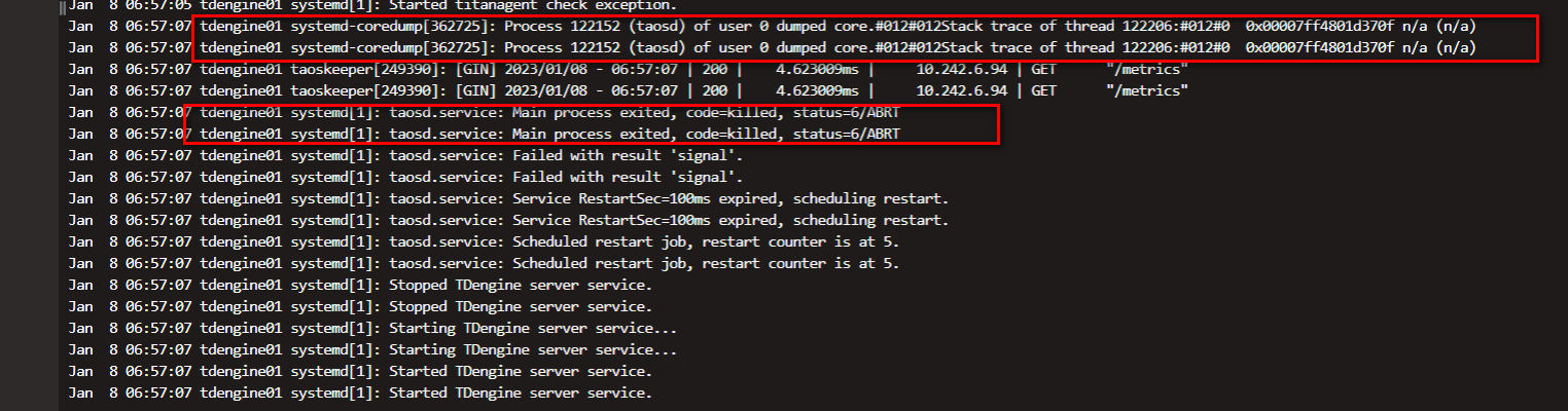 tdengine数据库异常重启Cannot access memory at address · Issue #19430 · taosdata/TDengine · GitHub