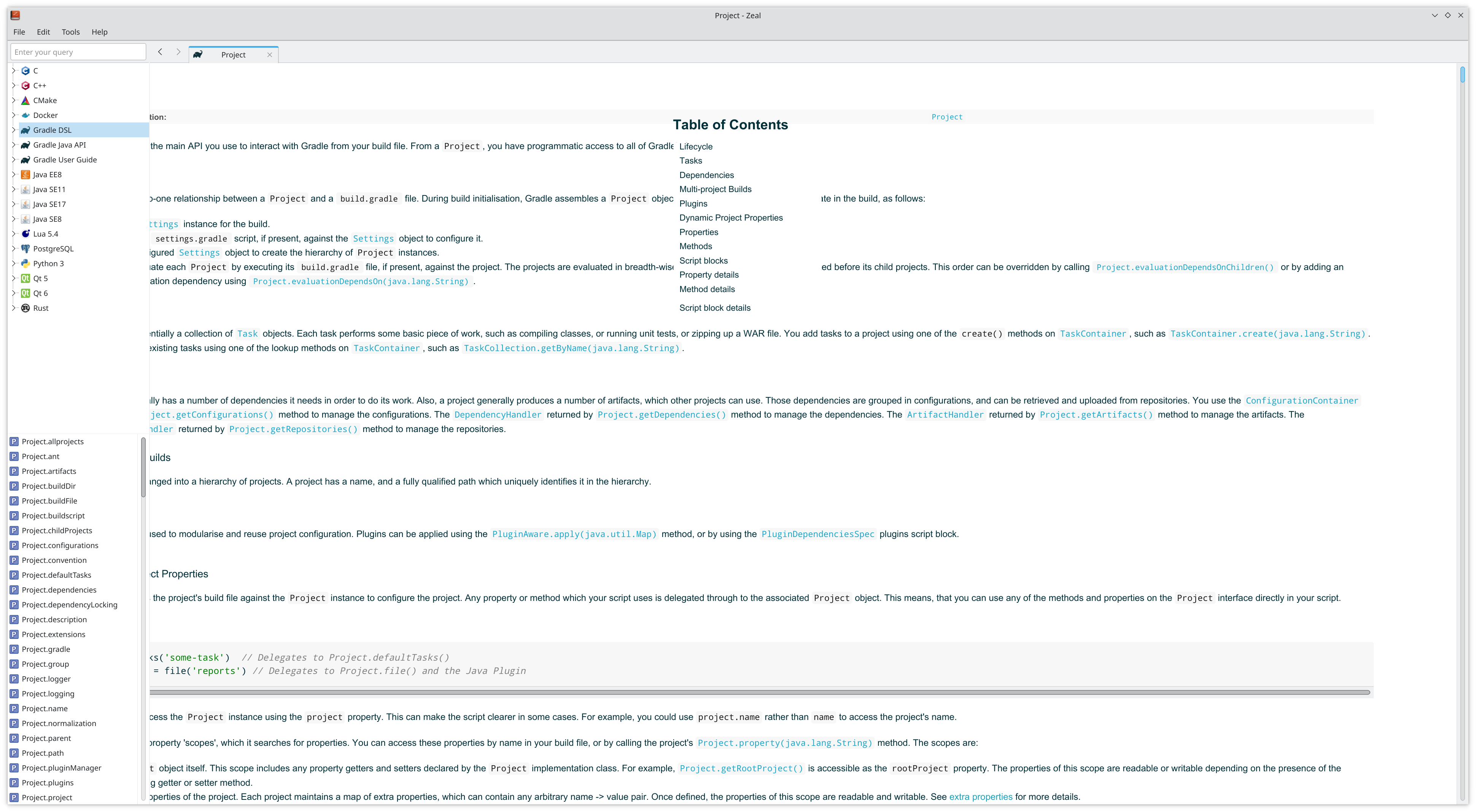 [0.6.1/master] Gradle DSL content is rendering incorrectly · Issue #1375 · zealdocs/zeal · GitHub