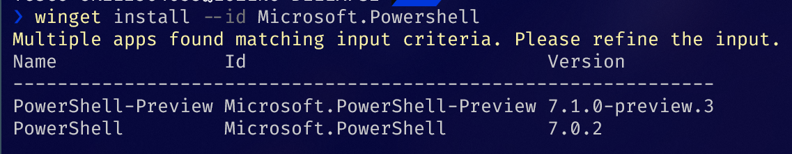 winget doesn't understand some of the commands · Issue #423 · microsoft/winget-cli · GitHub