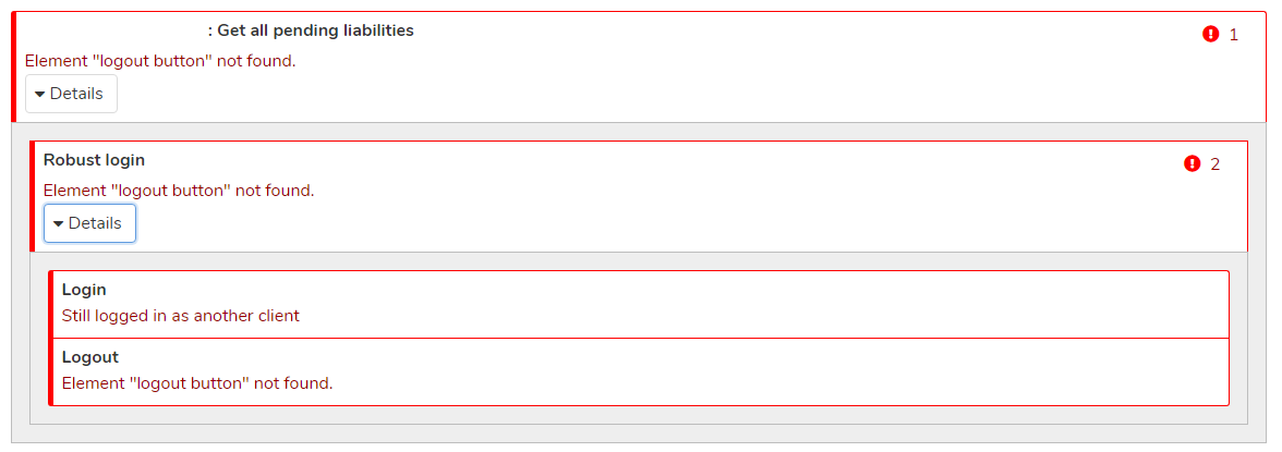 Error when logging out: 'Element "logout button" not found' · Issue #22 ...