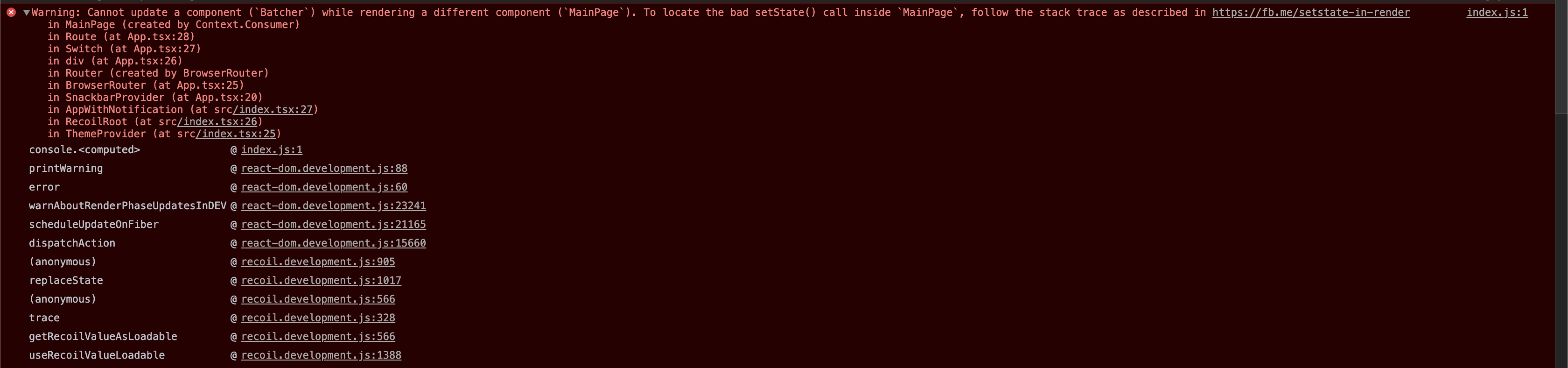 [bug] Bad setState in Batcher · Issue #374 · facebookexperimental/Recoil · GitHub