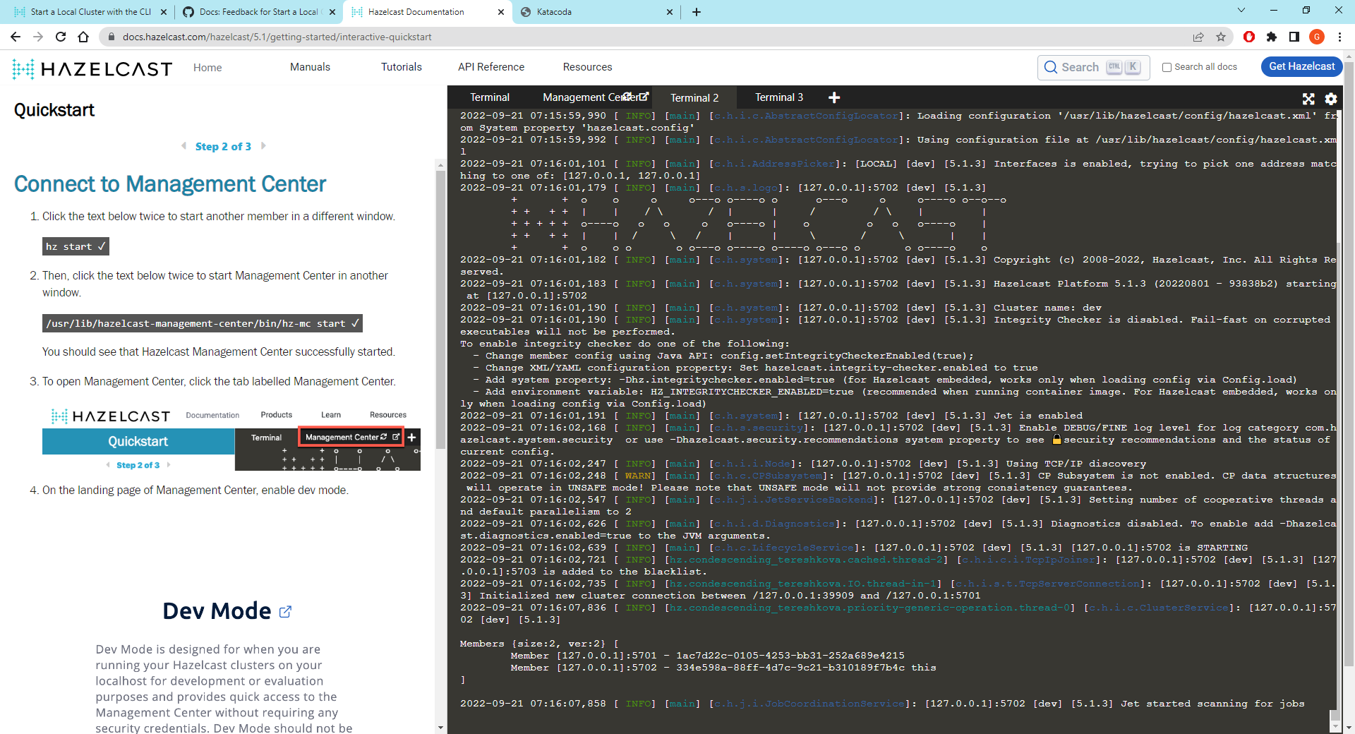 Docs: Feedback for Start a Local Cluster with the CLI · Issue #533 · hazelcast/hz-docs · GitHub