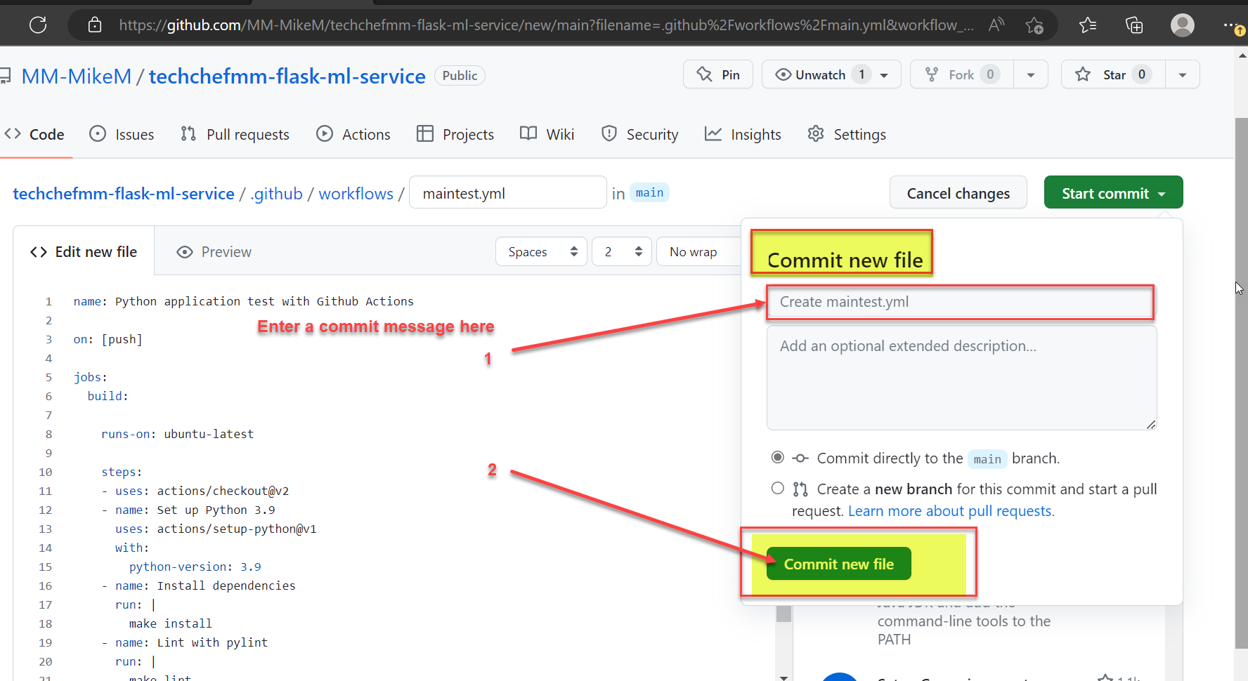 GitHub - MM-MikeM/techchefmm-flask-ml-service: TechChefMM demo flask machine learning service CI ...