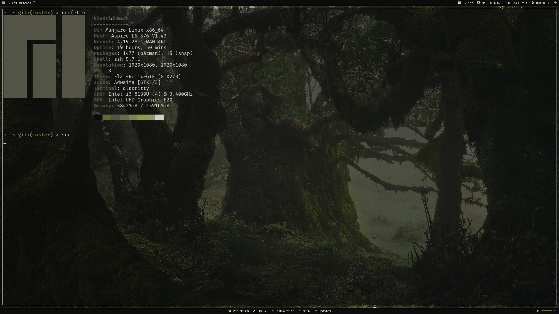 linux @ kmach - ~kiedtl