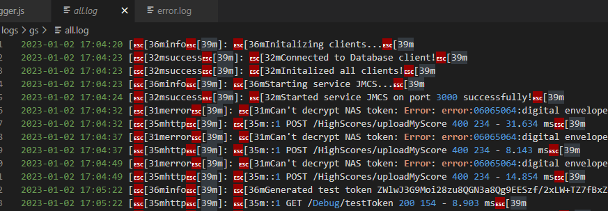 Bug Color Chars Show Up In File Logs · Issue 2266 · Winstonjswinston · Github 