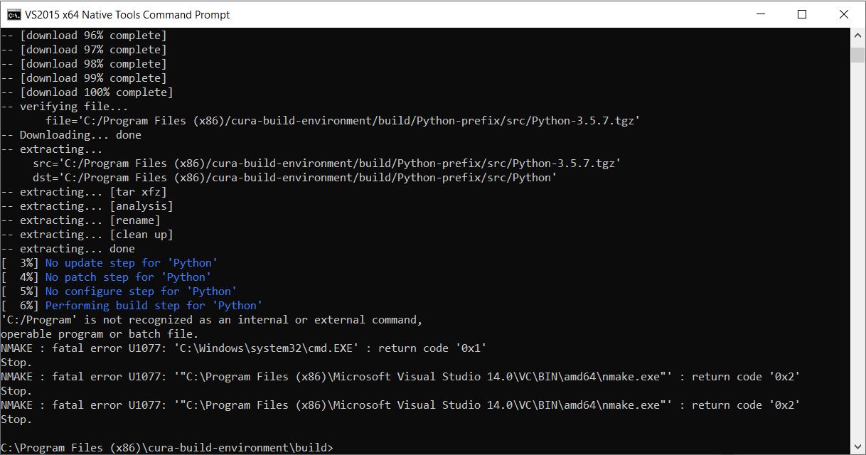 [4.5.0] Running Cura from Source on Windows - CMake Build Error · Issue #7580 · Ultimaker/Cura ...