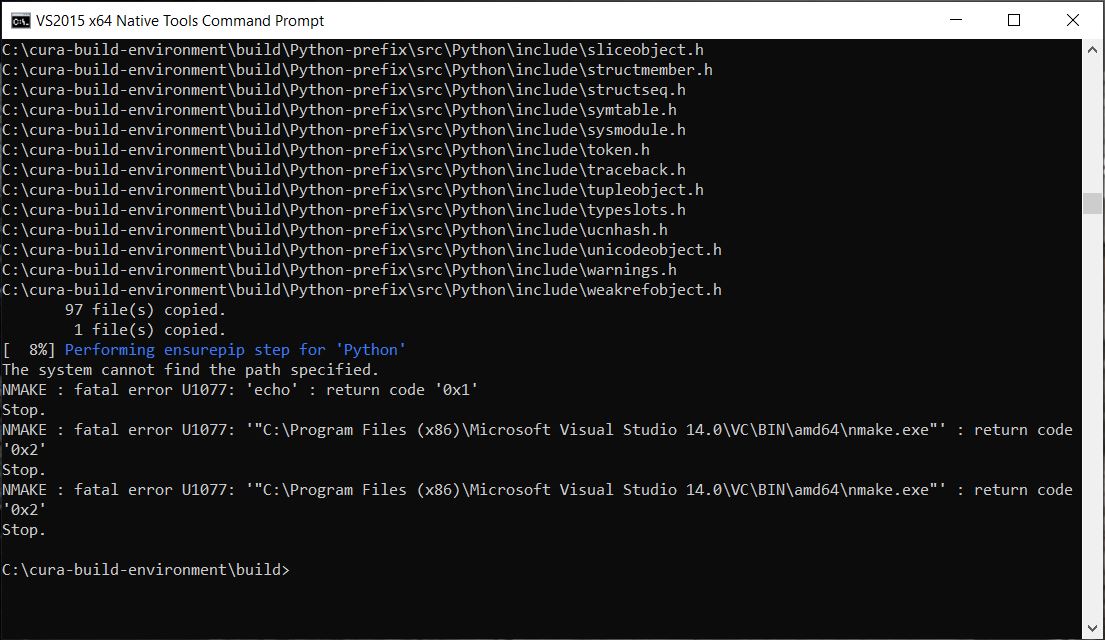 [4.5.0] Running Cura from Source on Windows - CMake Build Error · Issue #7580 · Ultimaker/Cura ...