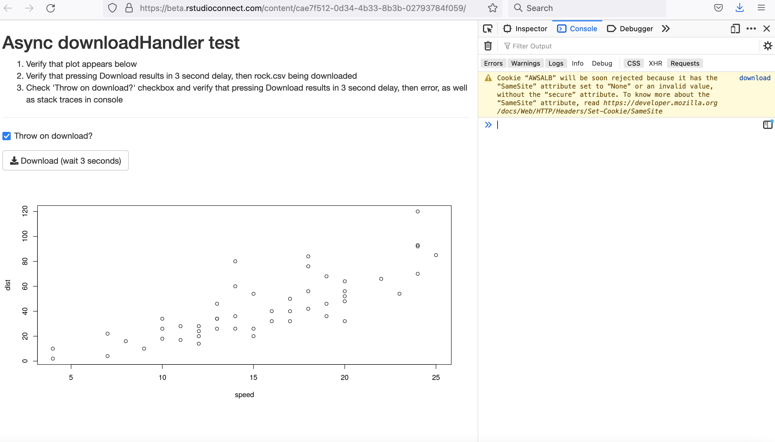 App 124-async-download not showing error message on firefox · Issue #3482 · rstudio/shiny · GitHub