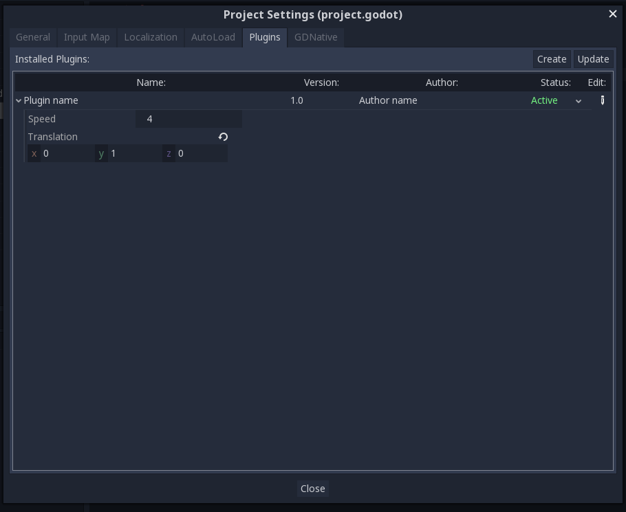 Display export variables for plugin scripts on the Plugins tab of the Project Settings · Issue ...