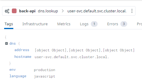 Bad serialization of DNS address in dns.lookup traces · Issue #2026 · DataDog/dd-trace-js · GitHub