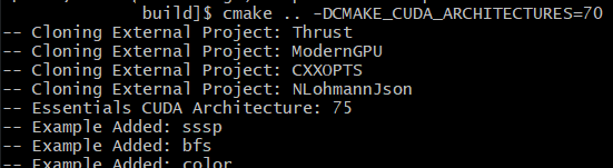 Essentials compiling for arch 7.5 even when setting -DCMAKE_CUDA ...