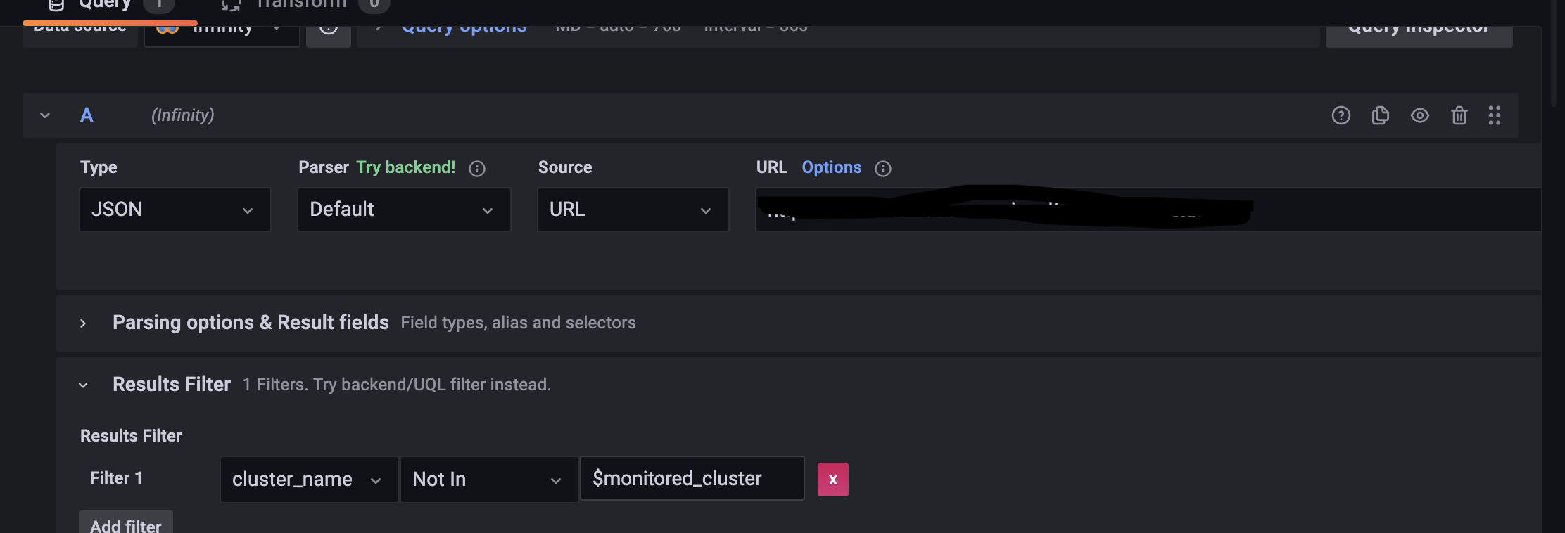 The filter of infinity result got stuck in grafana variables · grafana grafana-infinity ...