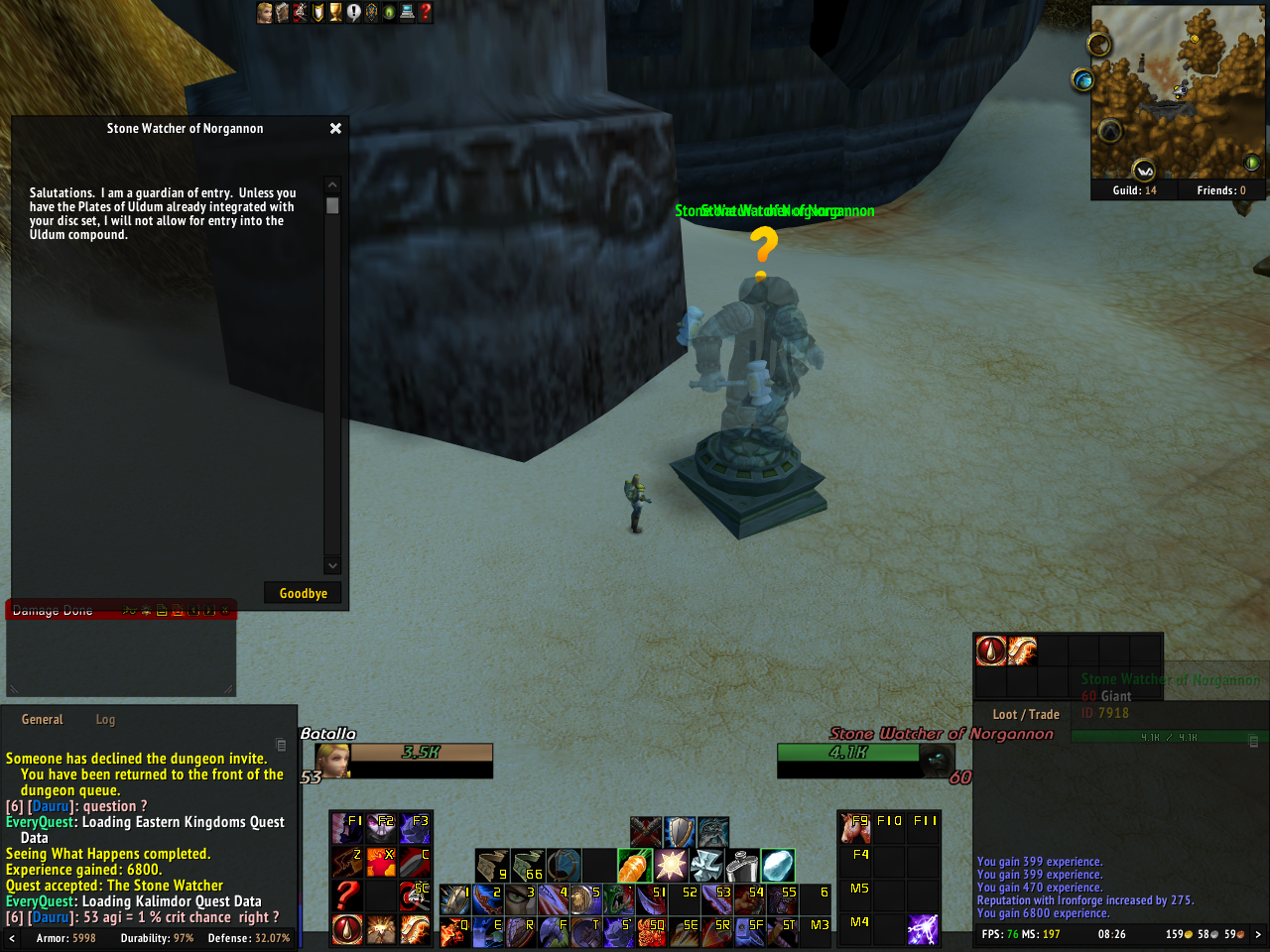 [Quest] Issues with The Stone Watcher (ID: 2954) · Issue #11700 ...