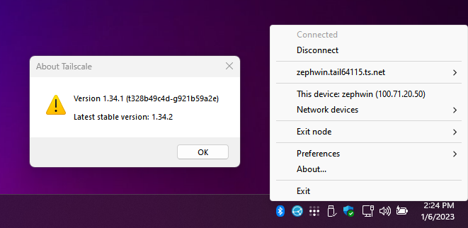 windows: not showing an update (on 1.34.1, 1.34.2 is available) · Issue #6905 · tailscale ...