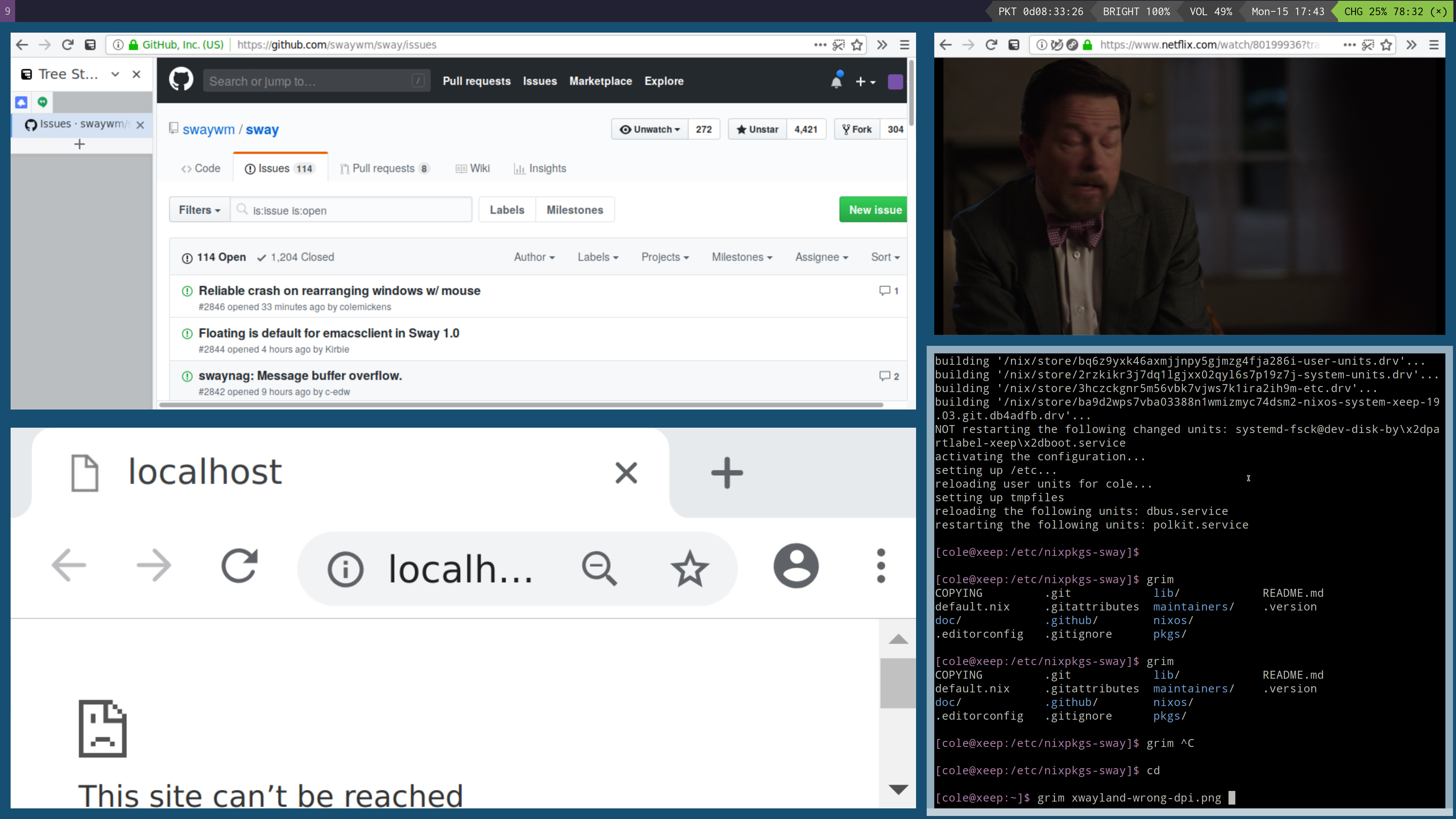 After some time, XWayland clients get incorrect scaling factor · Issue #2847 · swaywm/sway · GitHub