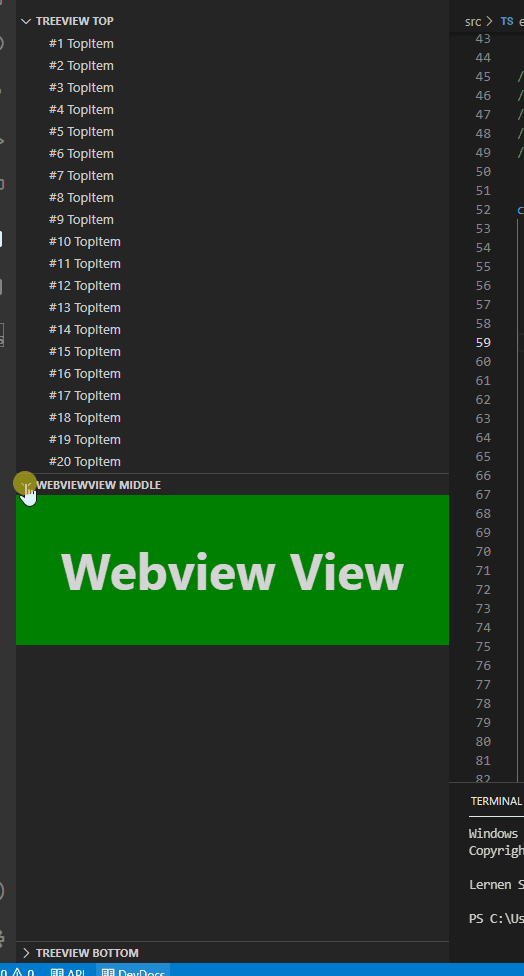 Webview view does not position itself correctly. · Issue #131005 · microsoft/vscode · GitHub
