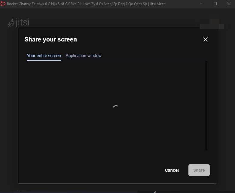 Version >3.8.15 jitsi screen sharing doesn't work · Issue #2585 · RocketChat/Rocket.Chat ...