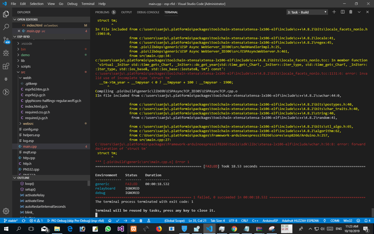 Compiling Error · Issue #327 · esprfid/esp-rfid · GitHub