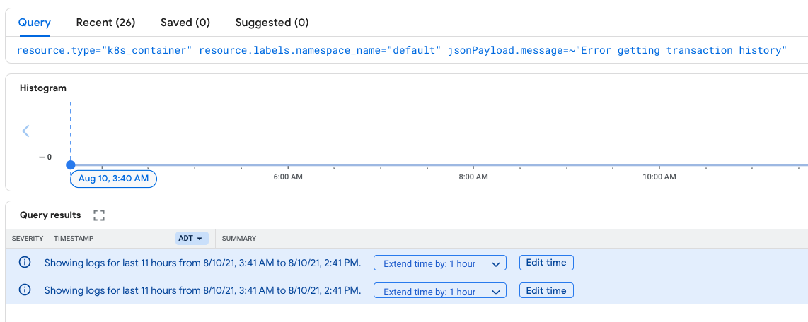 Frontend has error logs specific to fetching transaction history · Issue #452 ...