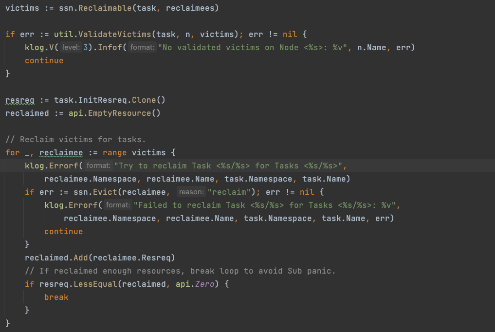 victims in reclaim.go don't sort by ssn.TaskOrderFn · Issue #2807 · volcano-sh/volcano · GitHub